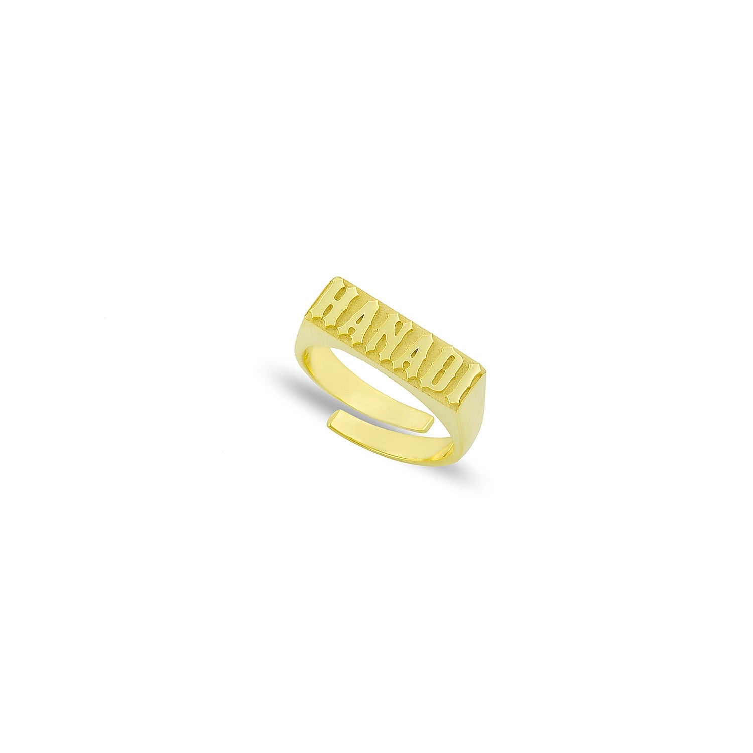 Block Name Ring – Alex Mika Jewelry